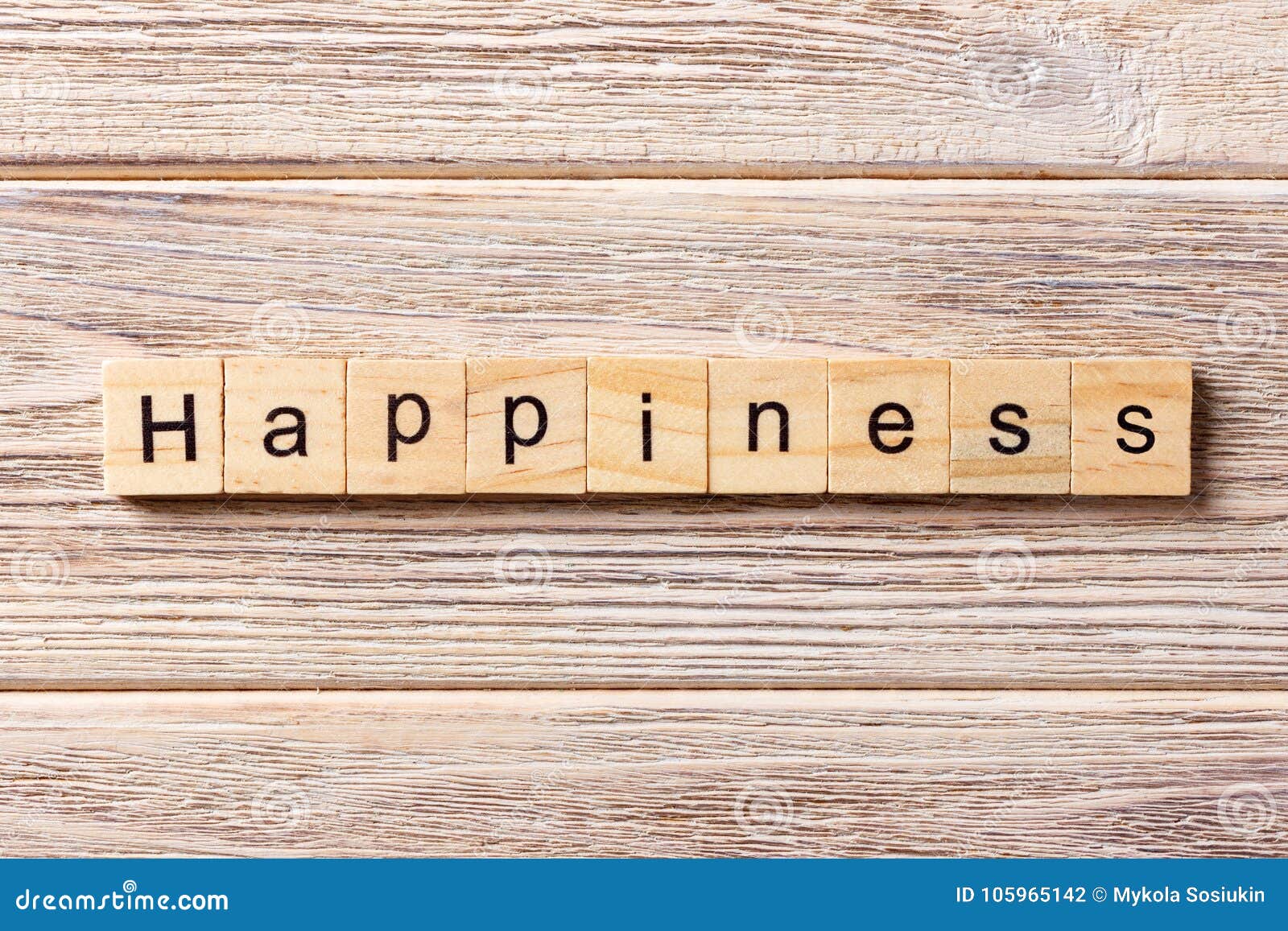 Happiness Word Written on Wood Block. Happiness Text on Table, Concept ...