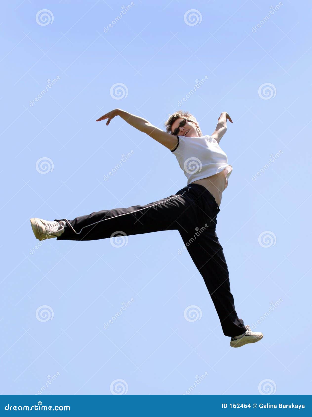 Happy stock photo. Image of woman, happiness, jumping, young - 162464