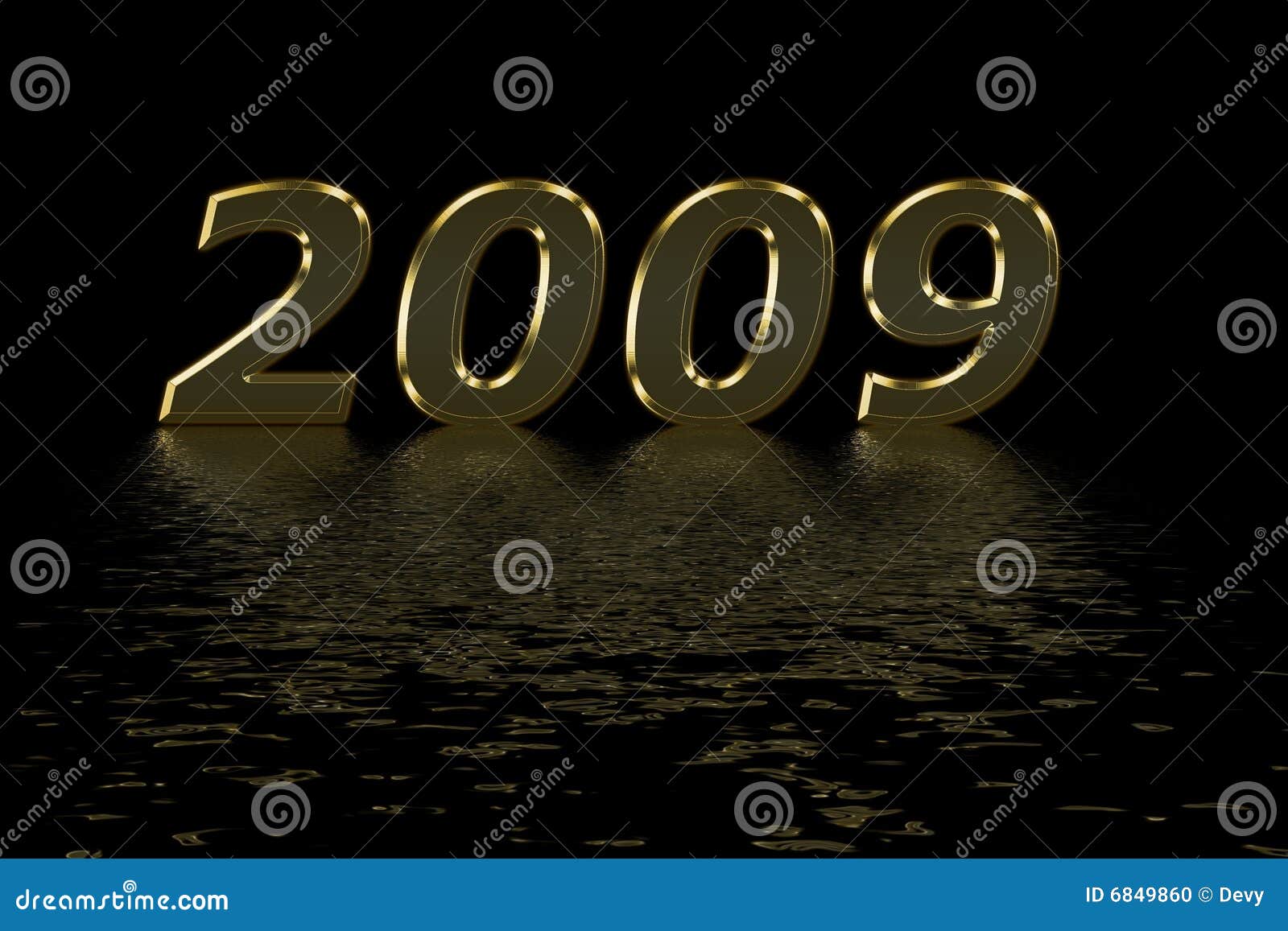 Happy 2009 stock illustration. Illustration of life, goldletters - 6849860