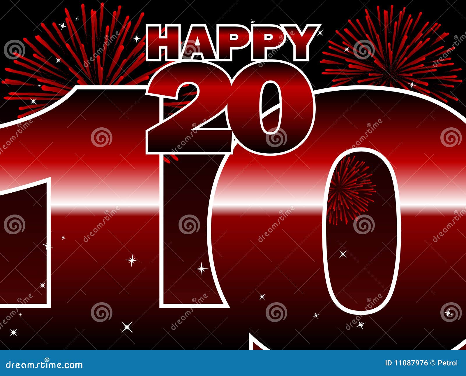 Happy 2010 stock vector. Illustration of party, year - 11087976