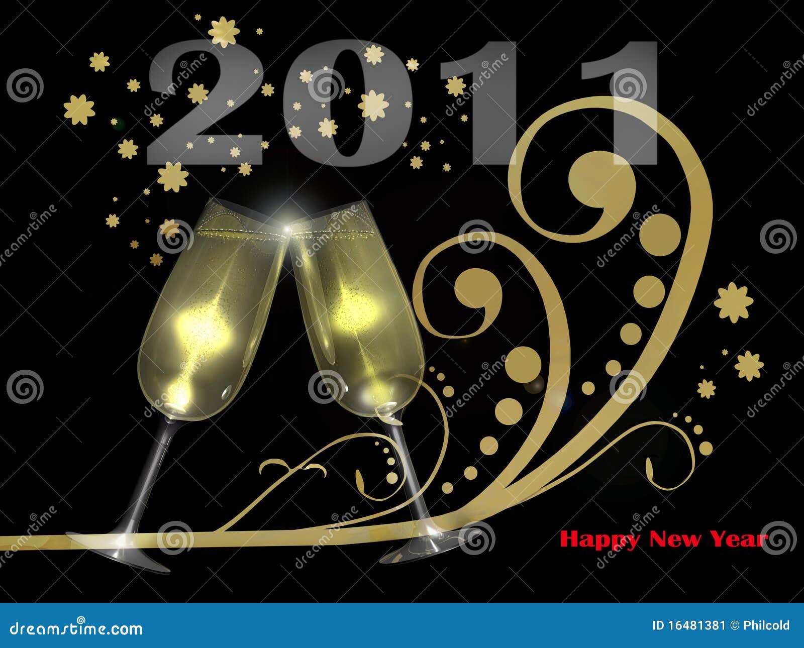 Happy 2011 stock illustration. Illustration of alcohol - 16481381