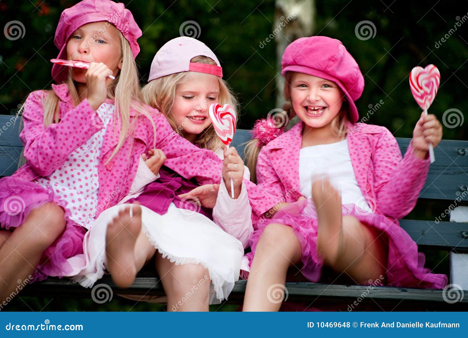 Happy 3 sisters stock photo. Image of children, food - 10469648