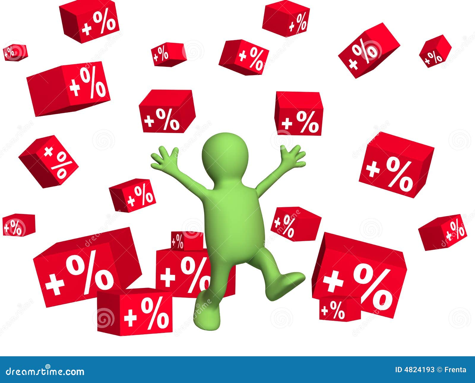 Happy 3d Person - Puppet, Making Shopping Picture. Image: 4824193