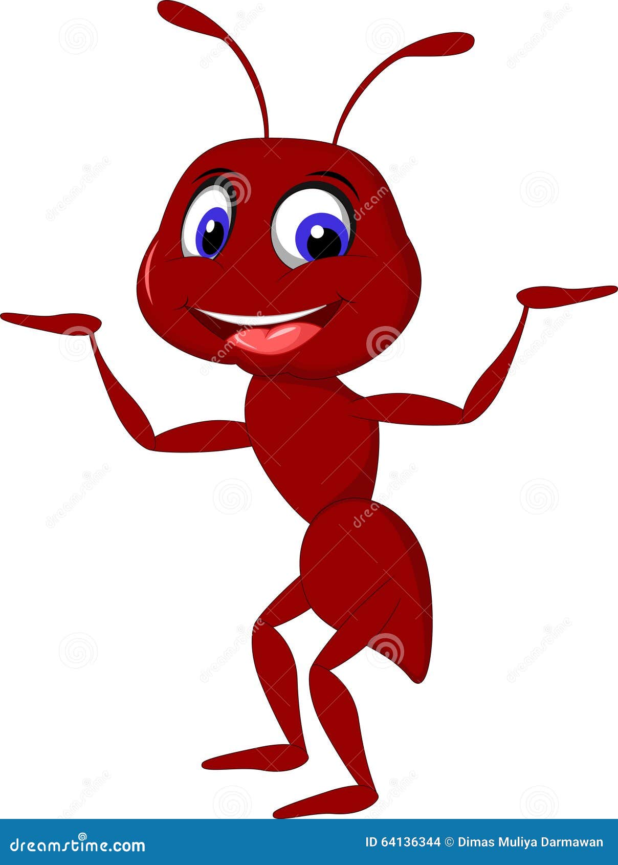 Happy aant cartoon stock illustration. Illustration of clip - 64136344