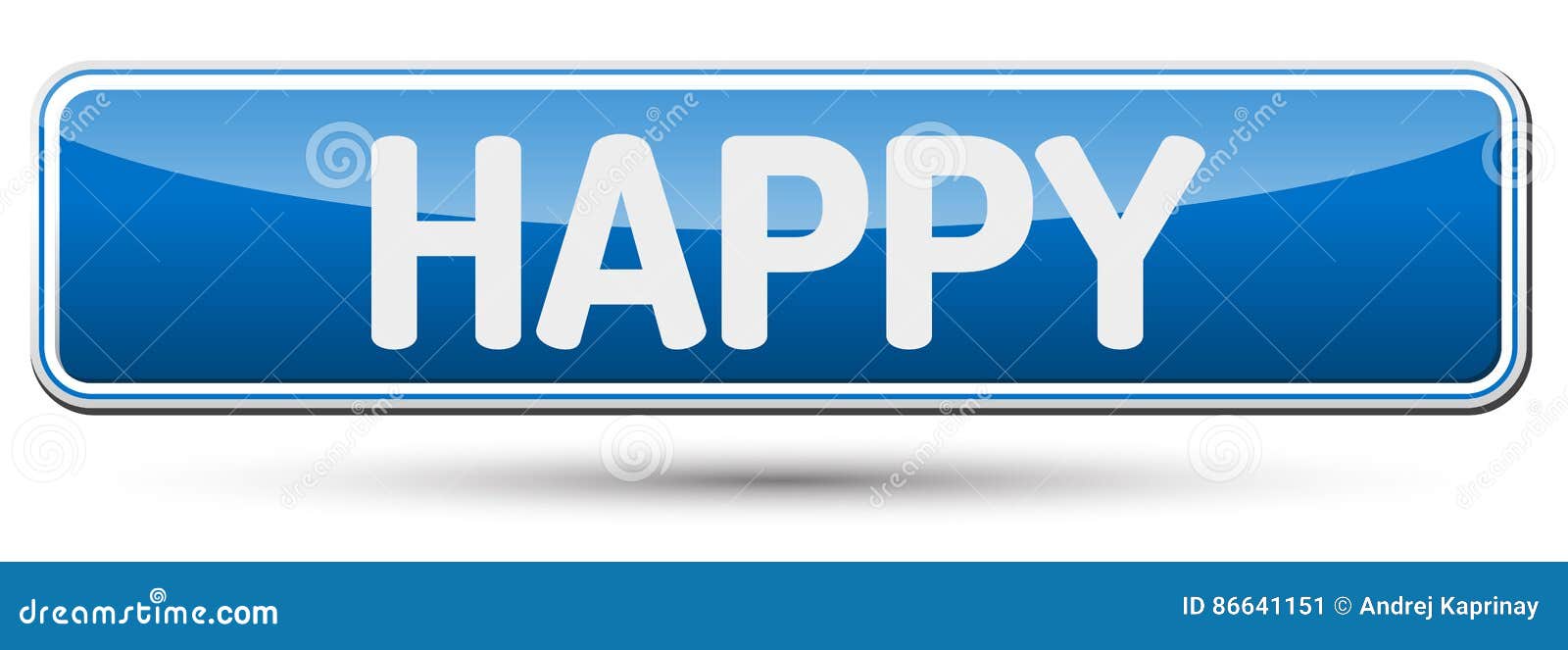 HAPPY - Abstract Beautiful Button with Text. Stock Vector ...