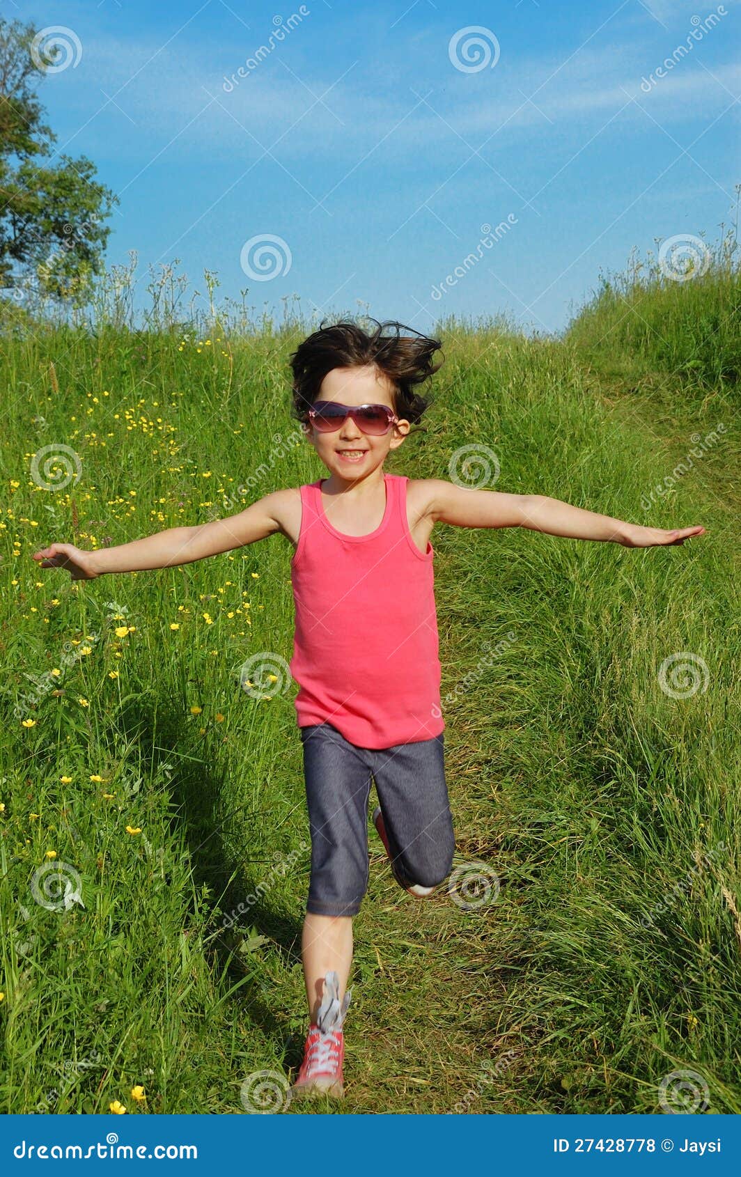 Happy Active Child Having Fun Outdoors Stock Photo - Image of happy ...
