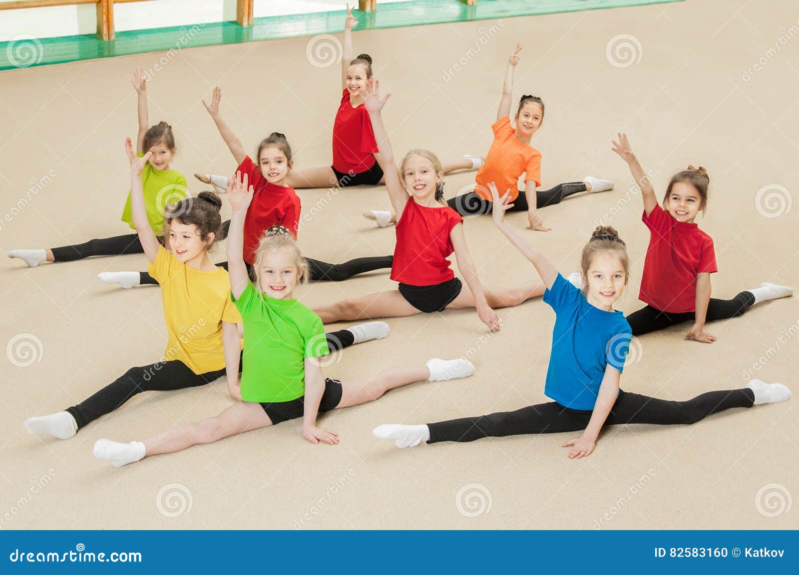 Happy Active Children in Gym Stock Photo - Image of class, dancer: 82583160