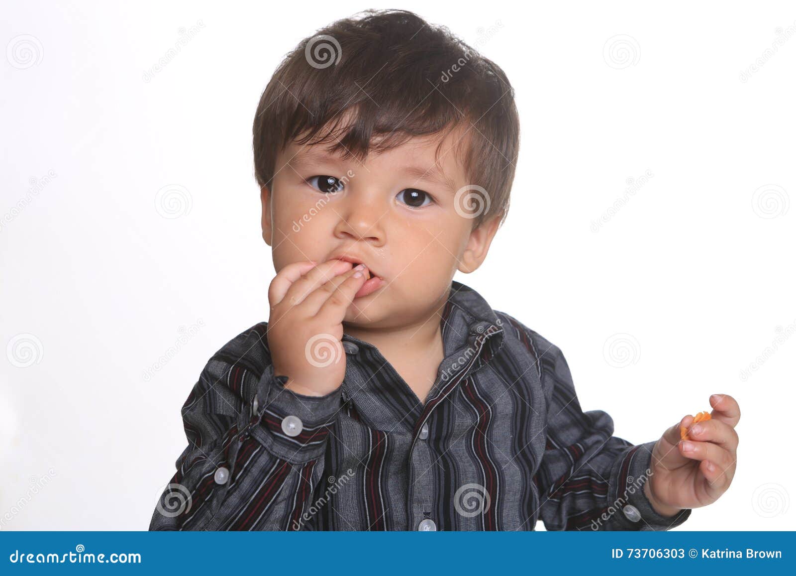 Happy Adorable Expressive Baby on a White Background Stock Image ...