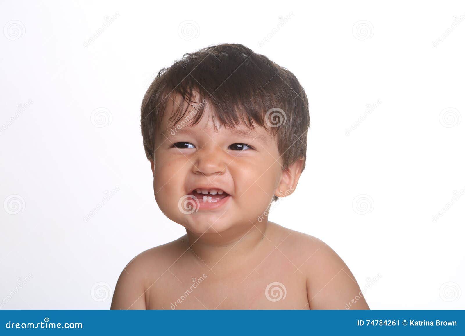 Happy Adorable Expressive Baby on a White Background Stock Image ...