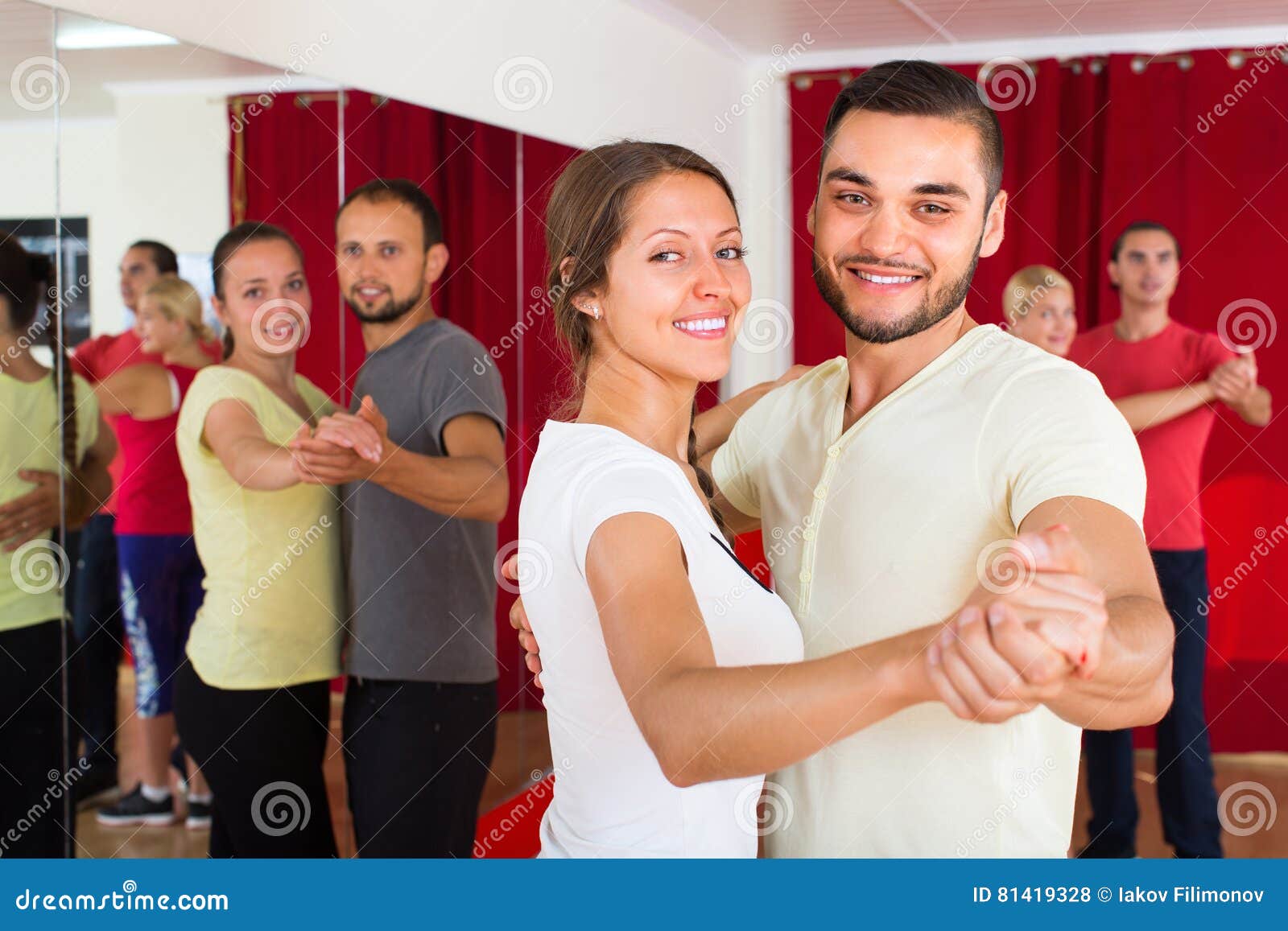 Happy Adults Dancing Pair Dance Stock Photo - Image of female, laughing ...