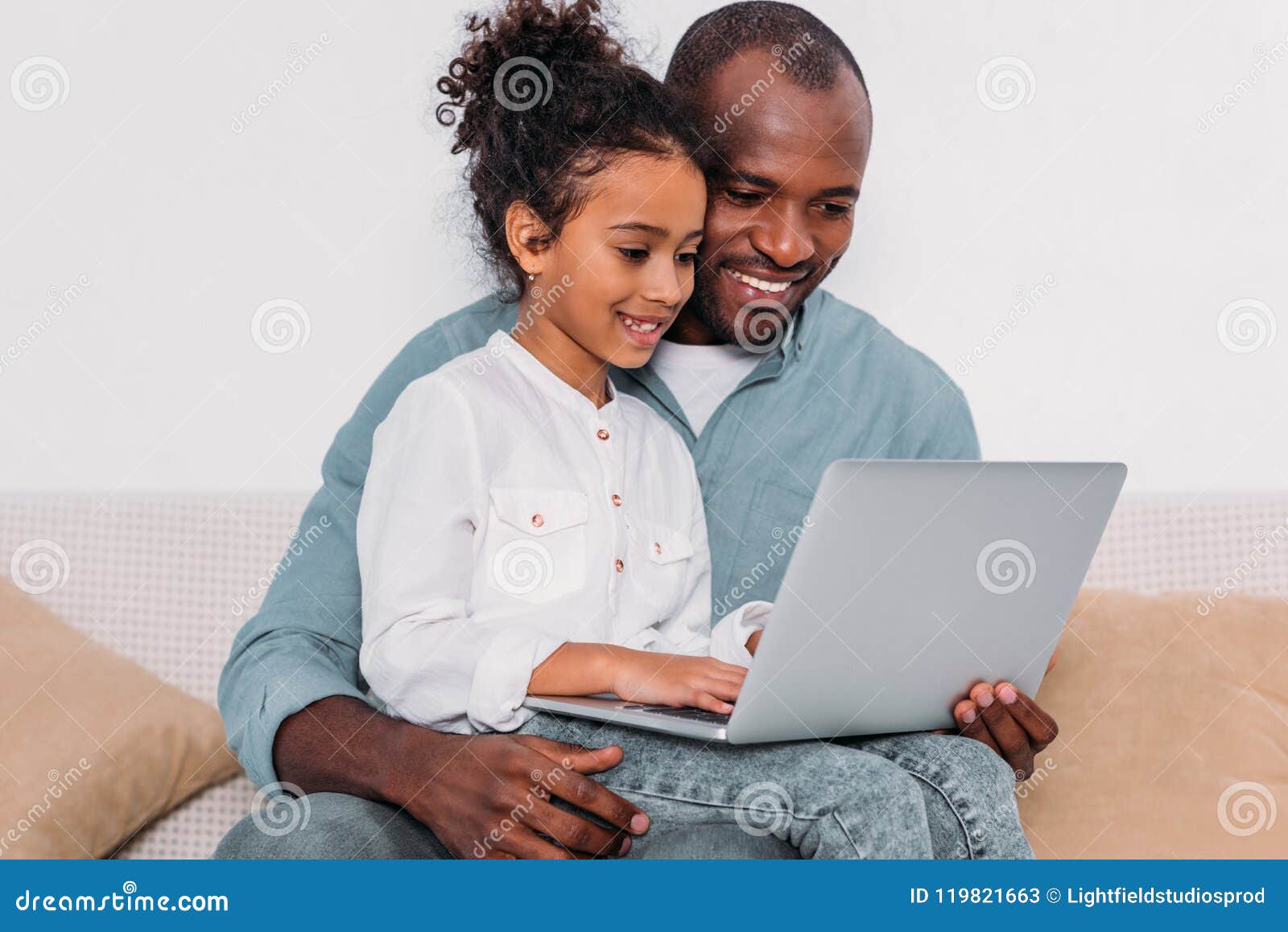 1,389 Happy Man Using Laptop Daughter Home Stock Photos - Free ...