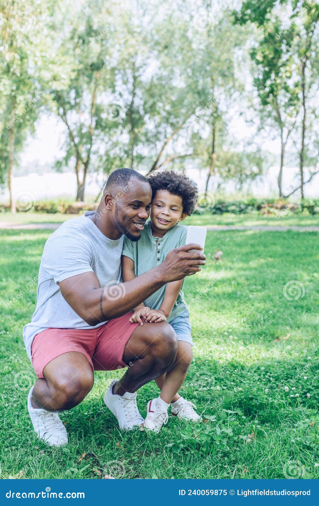Happy African American Father And Son Stock Image Image Of Connection