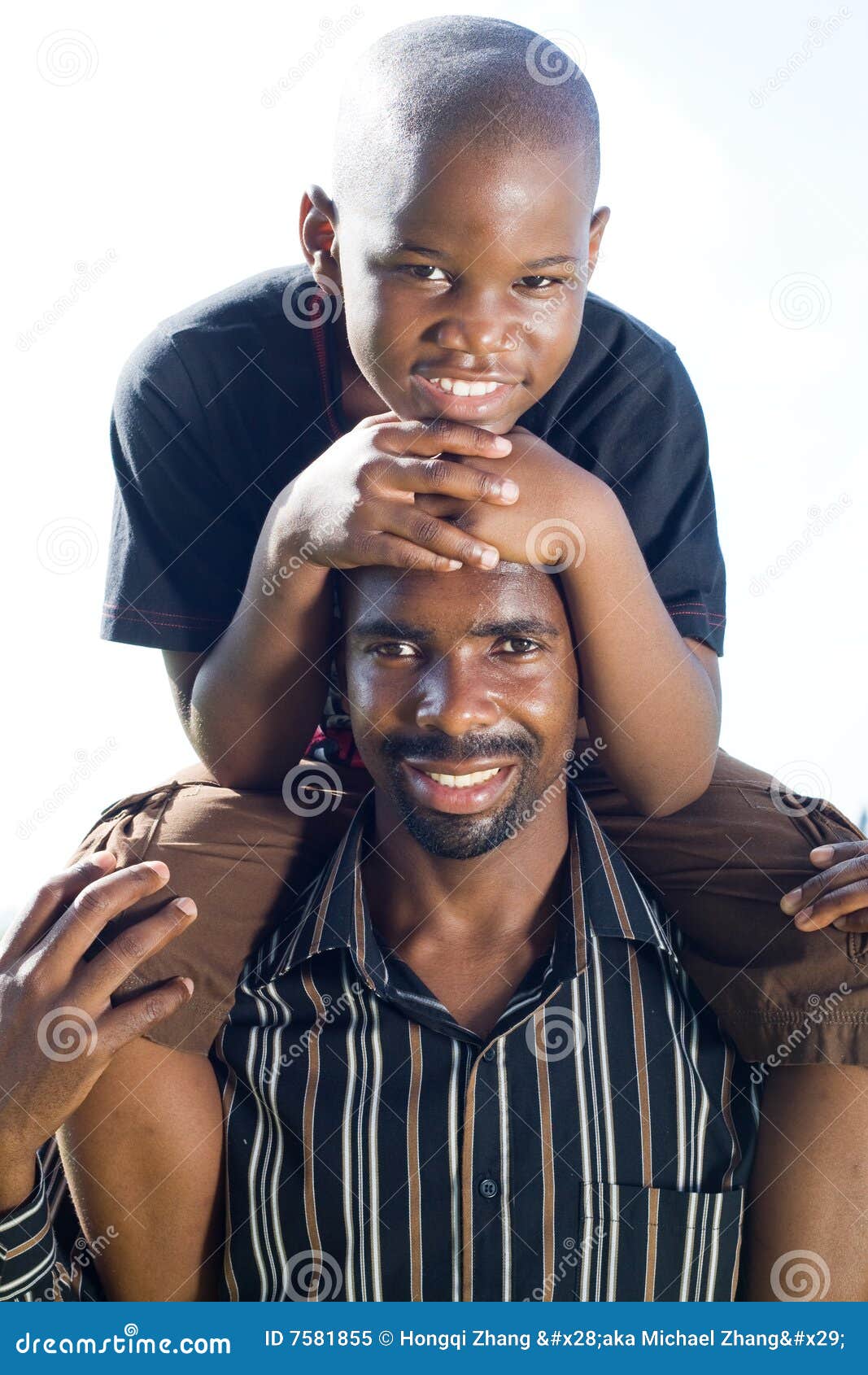 Happy African Father and Son Stock Image - Image of american ...