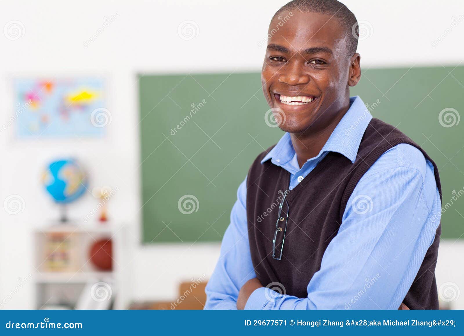 Happy african teacher stock image. Image of portrait - 29677571