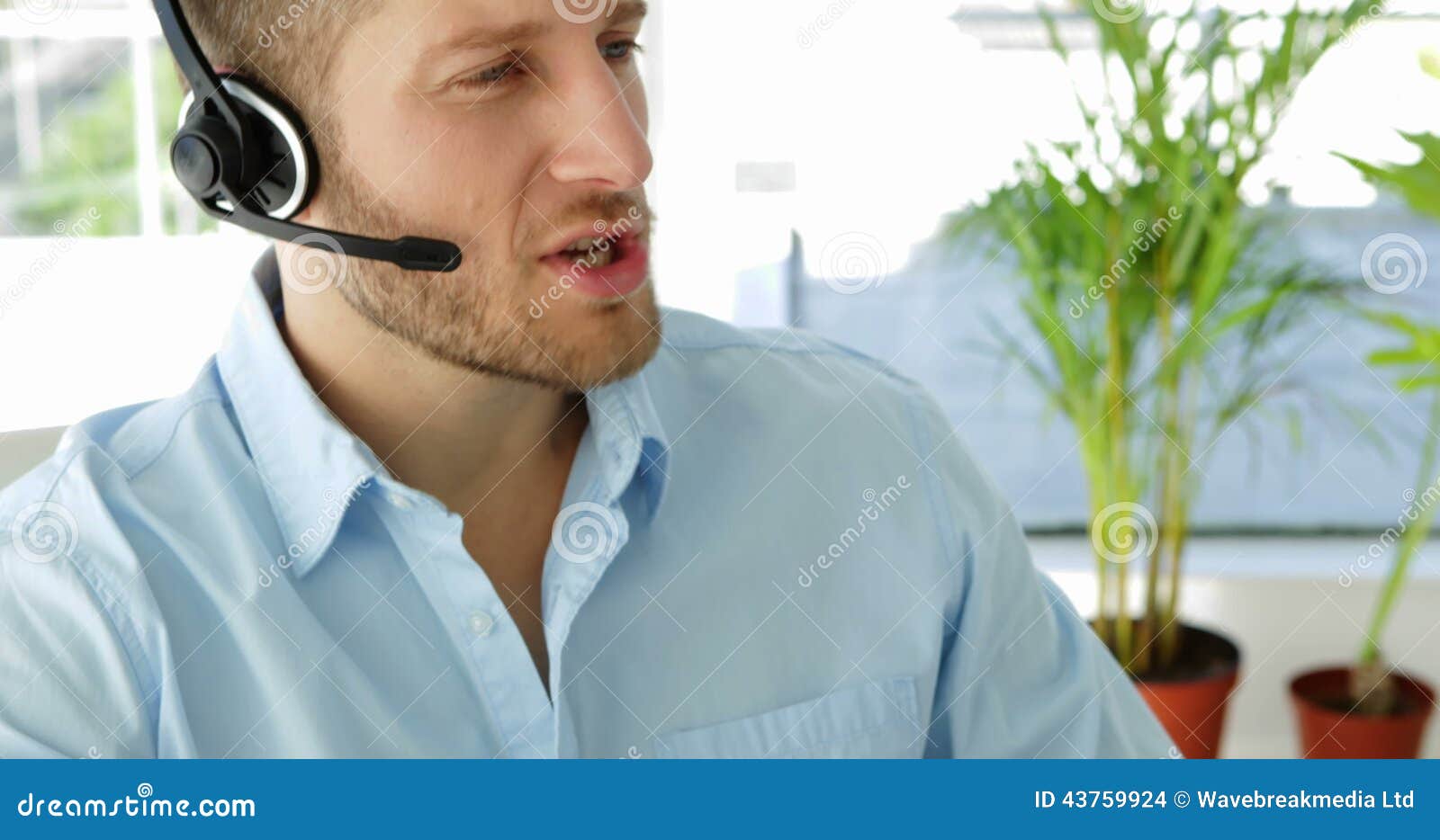 Happy Agent Working at His Desk Stock Footage - Video of working, agent ...