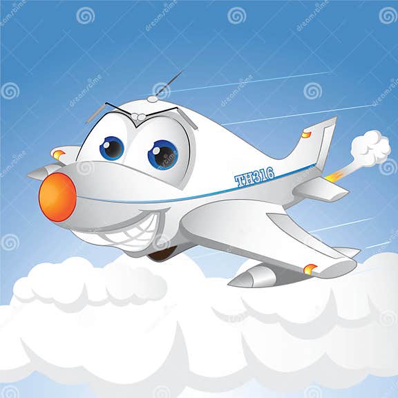 Happy airplane stock vector. Illustration of commercial - 7083392