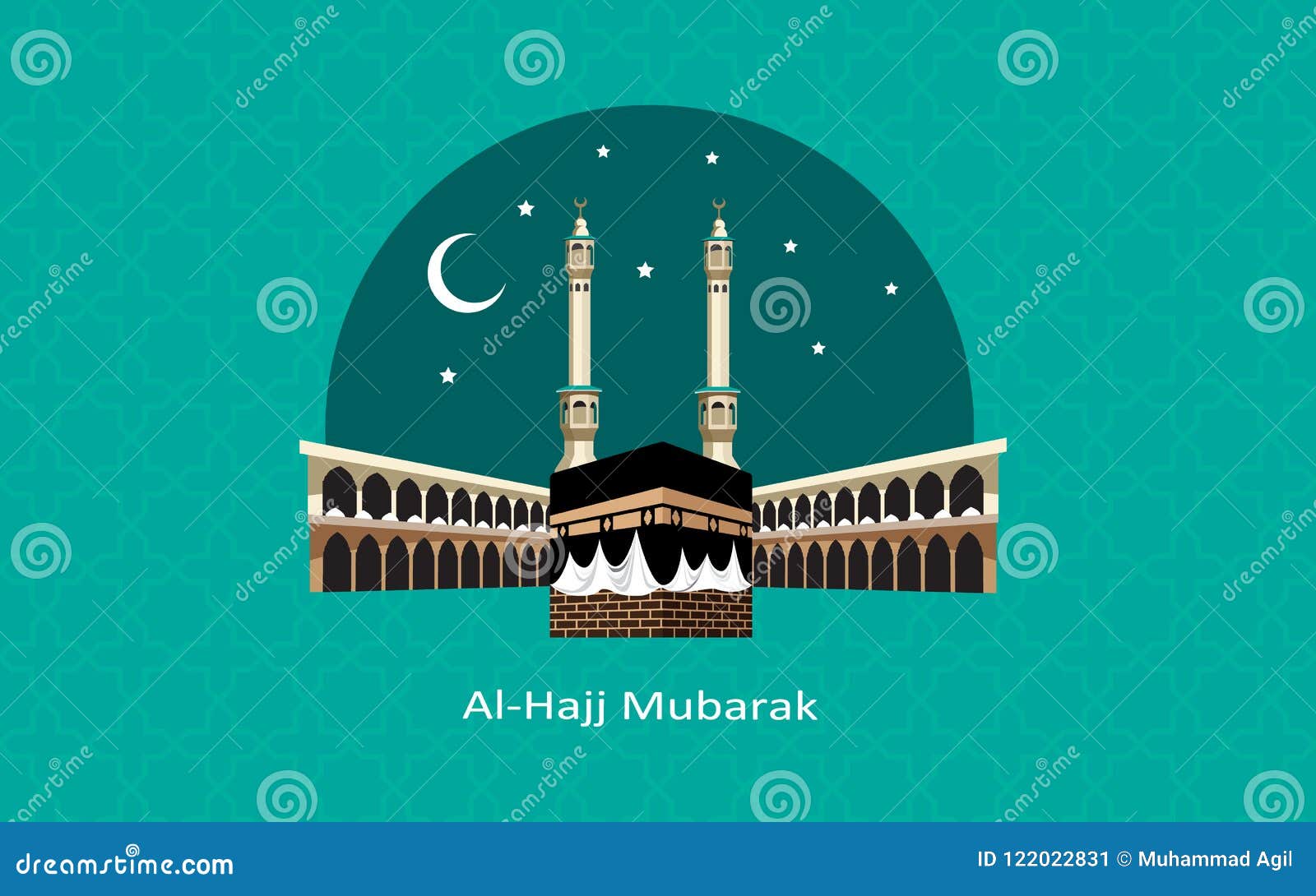 Happy Al Hajj Mubarak Celebrating Stock Vector - Illustration of ...