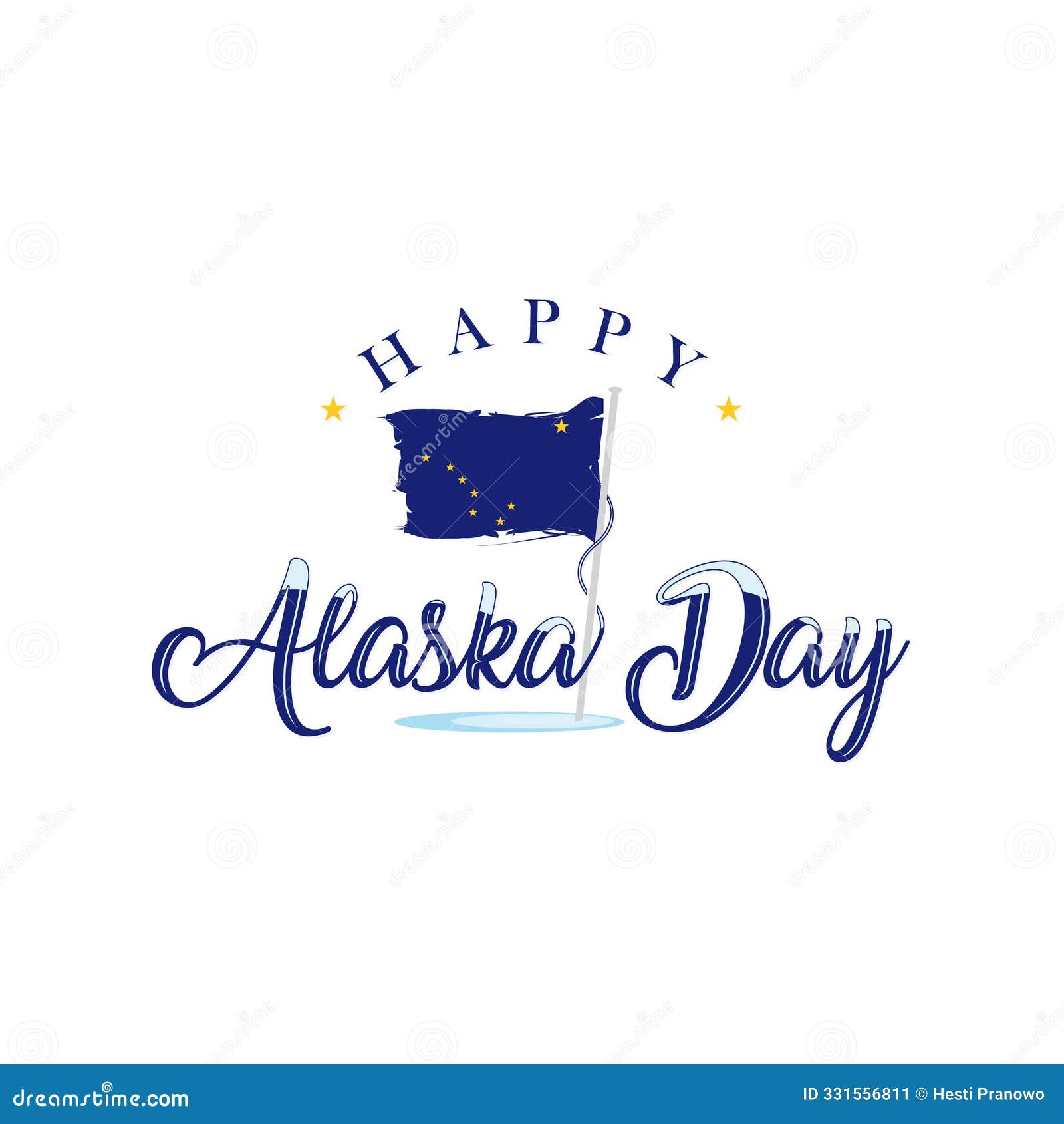 Happy Alaska Day Letter Design Element with Alaska Flag Color Stock ...