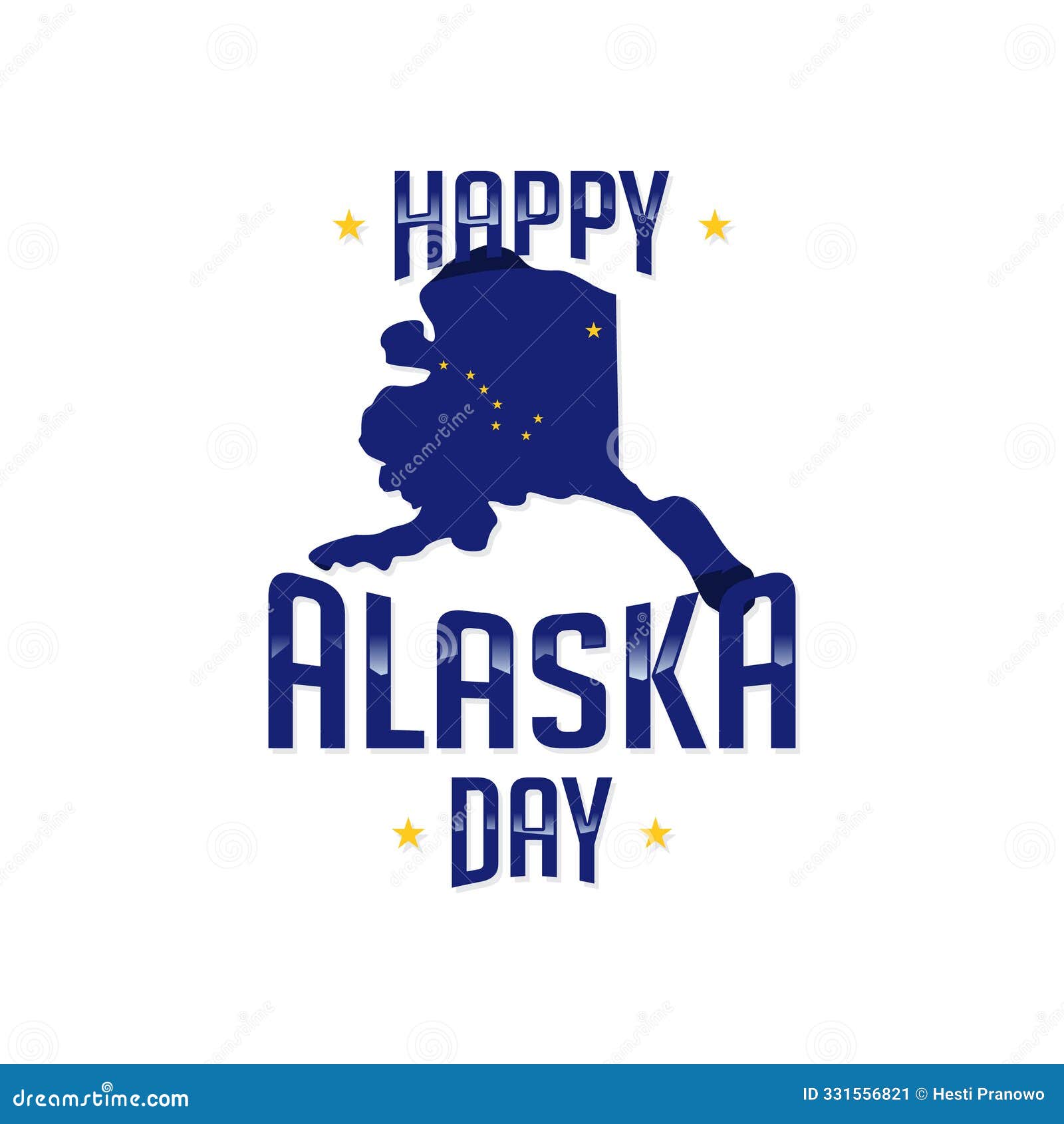 Happy Alaska Day Letter Design Element with Alaska Flag Color Stock ...