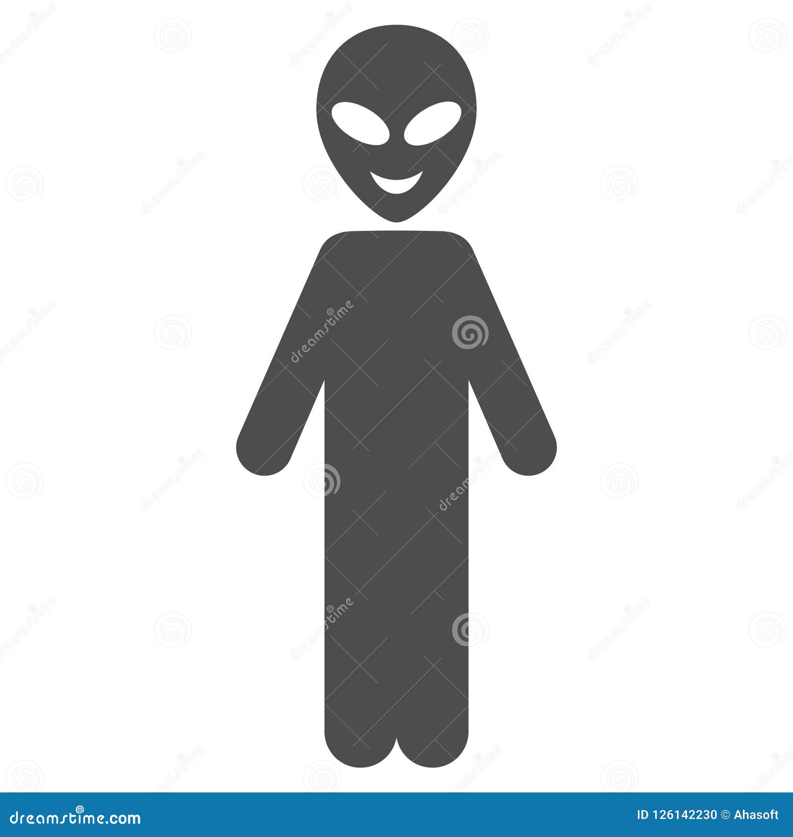 Happy Alien Person Flat Icon Stock Vector - Illustration of futuristic ...