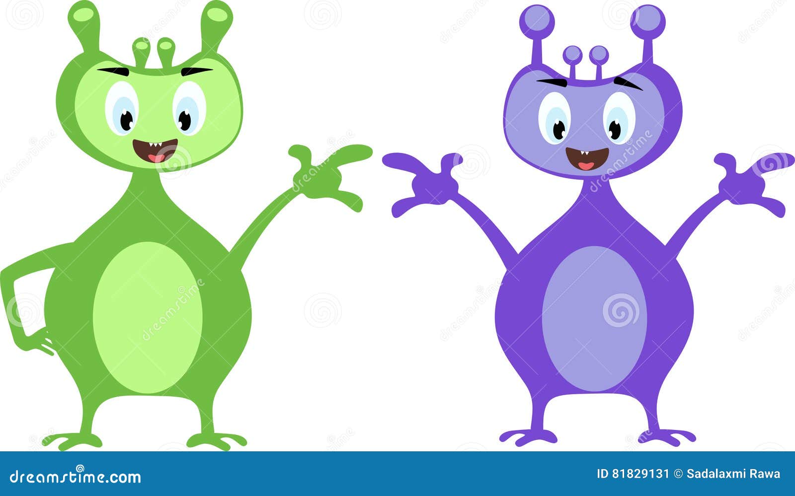 Happy Alien In Outer Space Cartoon Character Vector Illustration ...