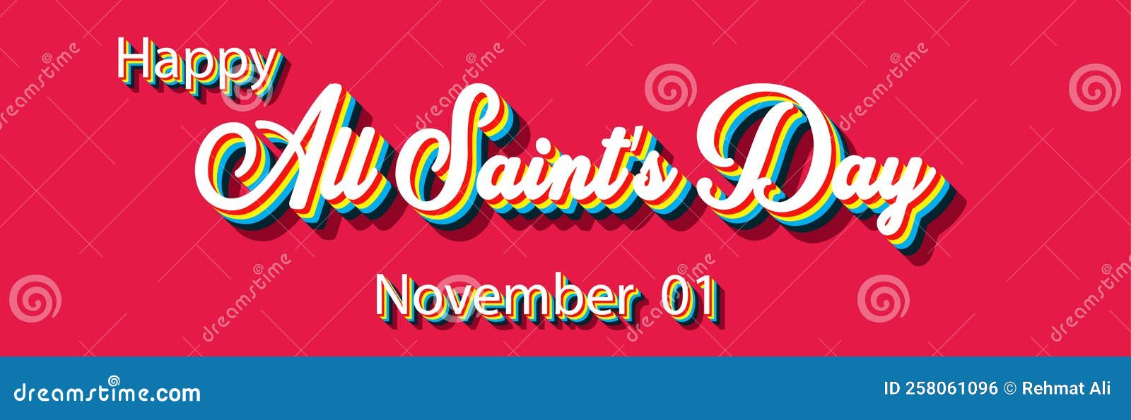 Happy All Saintâ€™s Day, November 01. Calendar of November Retro Text ...