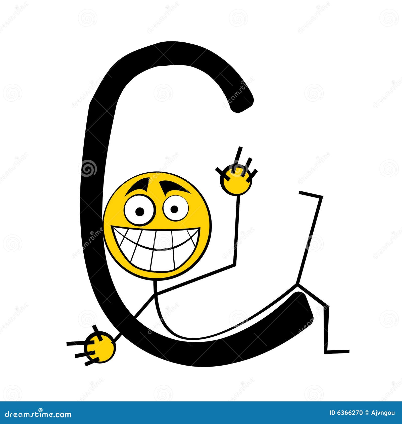 Happy alphabet letters - C stock illustration. Illustration of handed ...