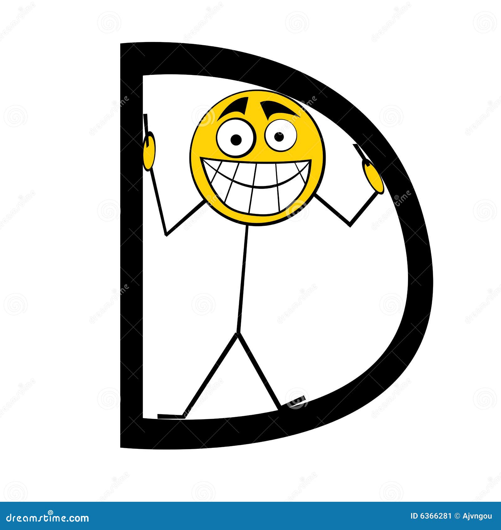 Happy alphabet letters - D stock illustration. Illustration of shape ...