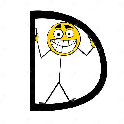 Happy alphabet letters - D stock illustration. Illustration of shape ...