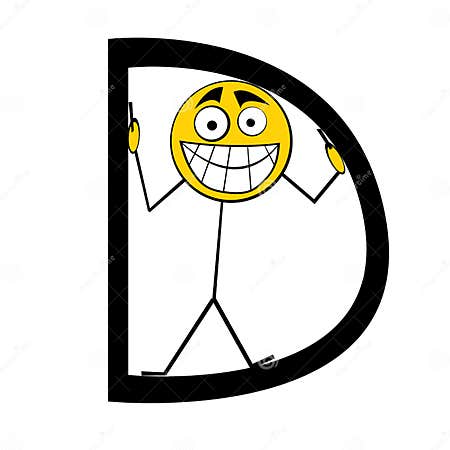 Happy alphabet letters - D stock illustration. Illustration of shape ...