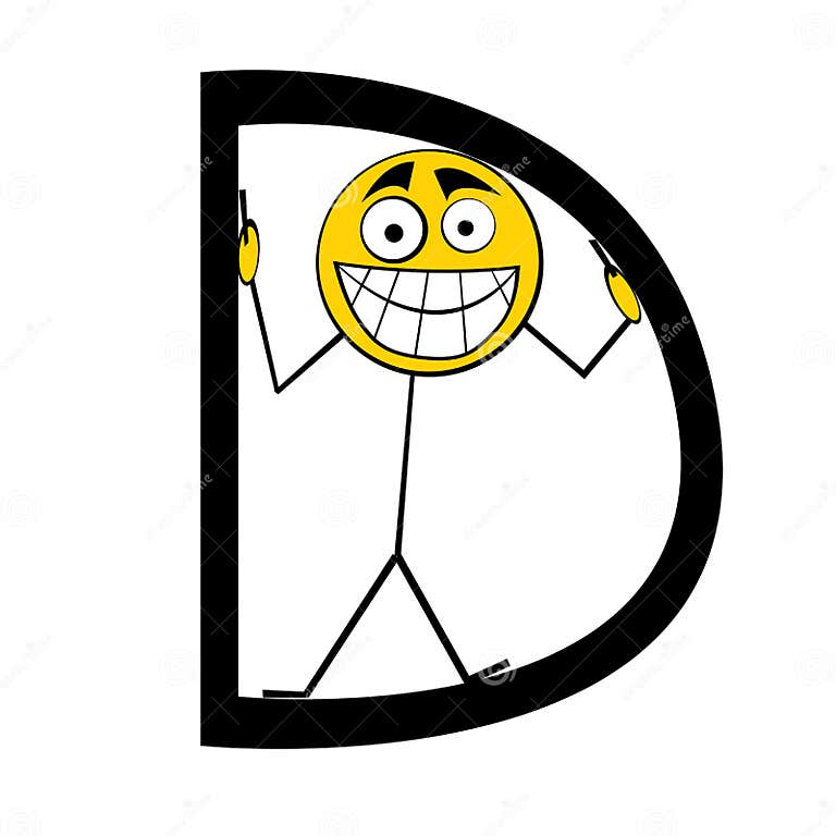 Happy alphabet letters - D stock illustration. Illustration of shape ...