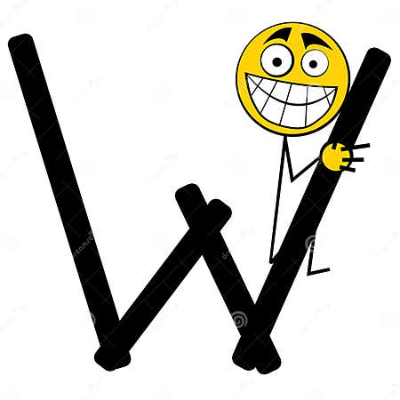 Happy alphabet letters - W stock illustration. Illustration of painting ...