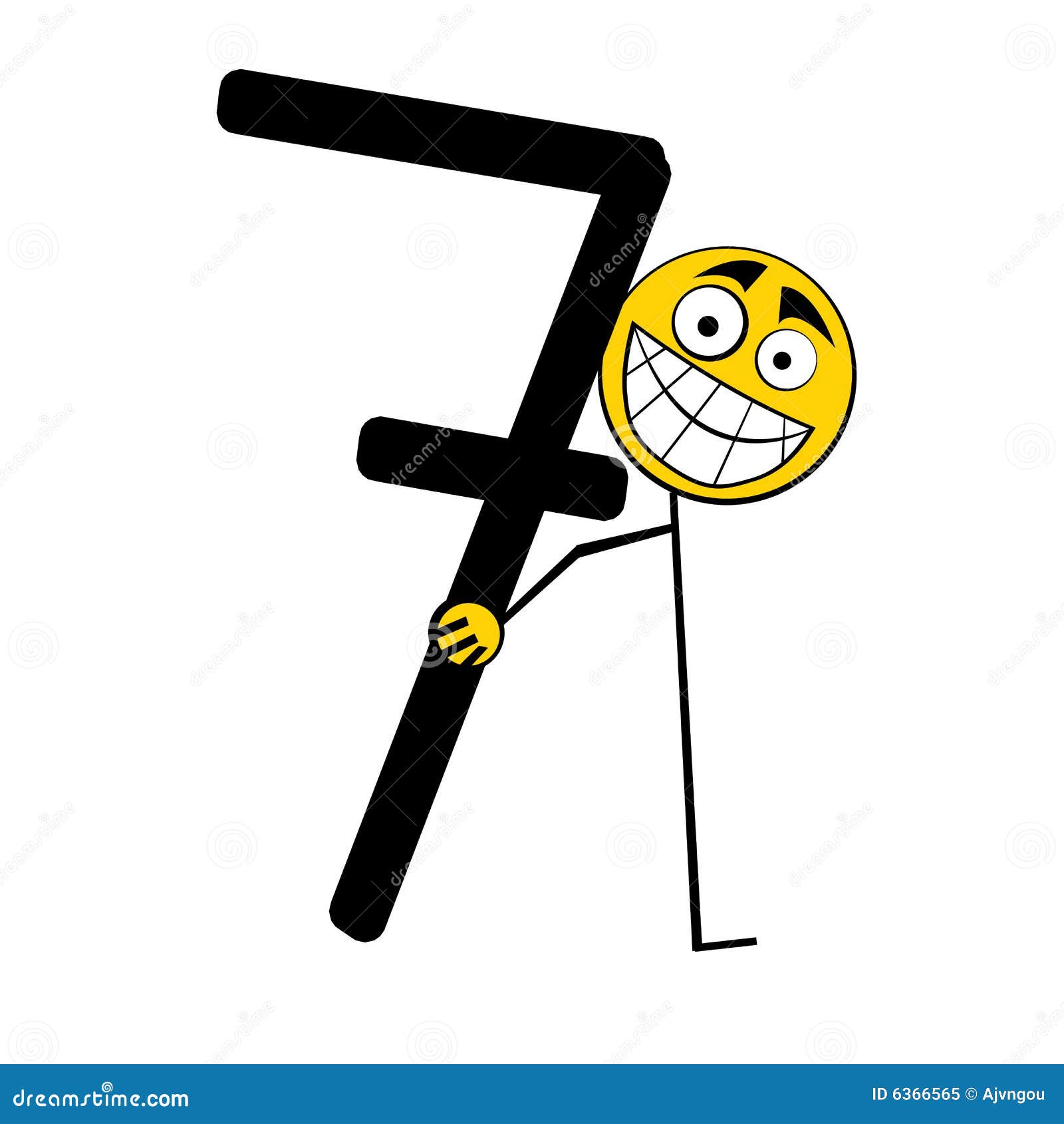 Happy Alphabet Numbers - 7 Seven Stock Illustration - Illustration of ...