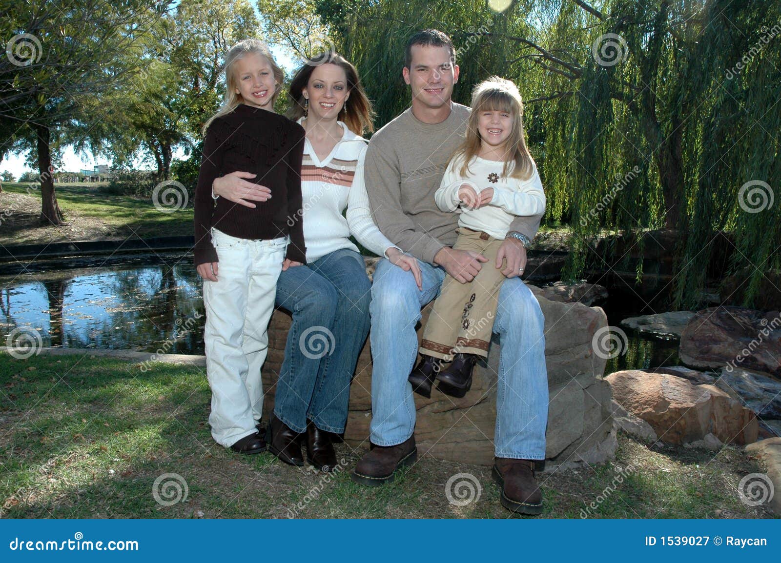 Happy American Family stock image. Image of eyes, active - 1539027