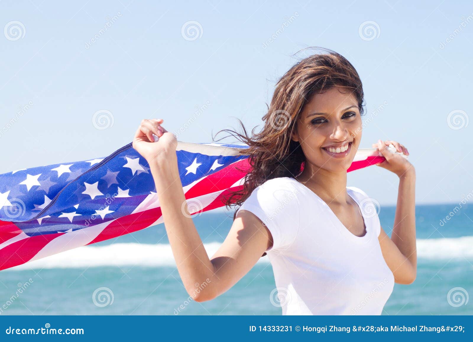 Happy american woman stock image. Image of indian, citizenship - 14333231