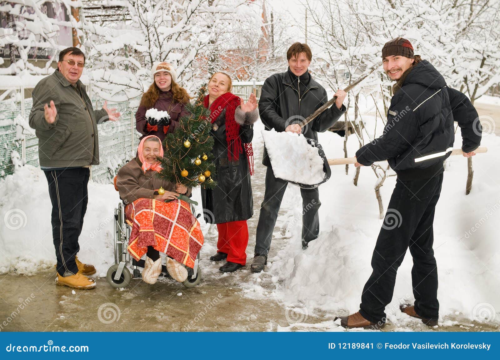 Happy Amicable Family With Two Children Walking In Summer. The Word ...