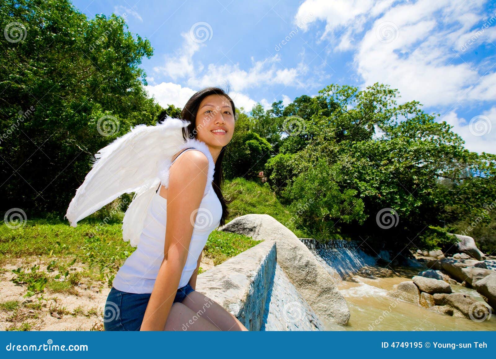 Happy angel stock image. Image of cheerful, asian, girl - 4749195