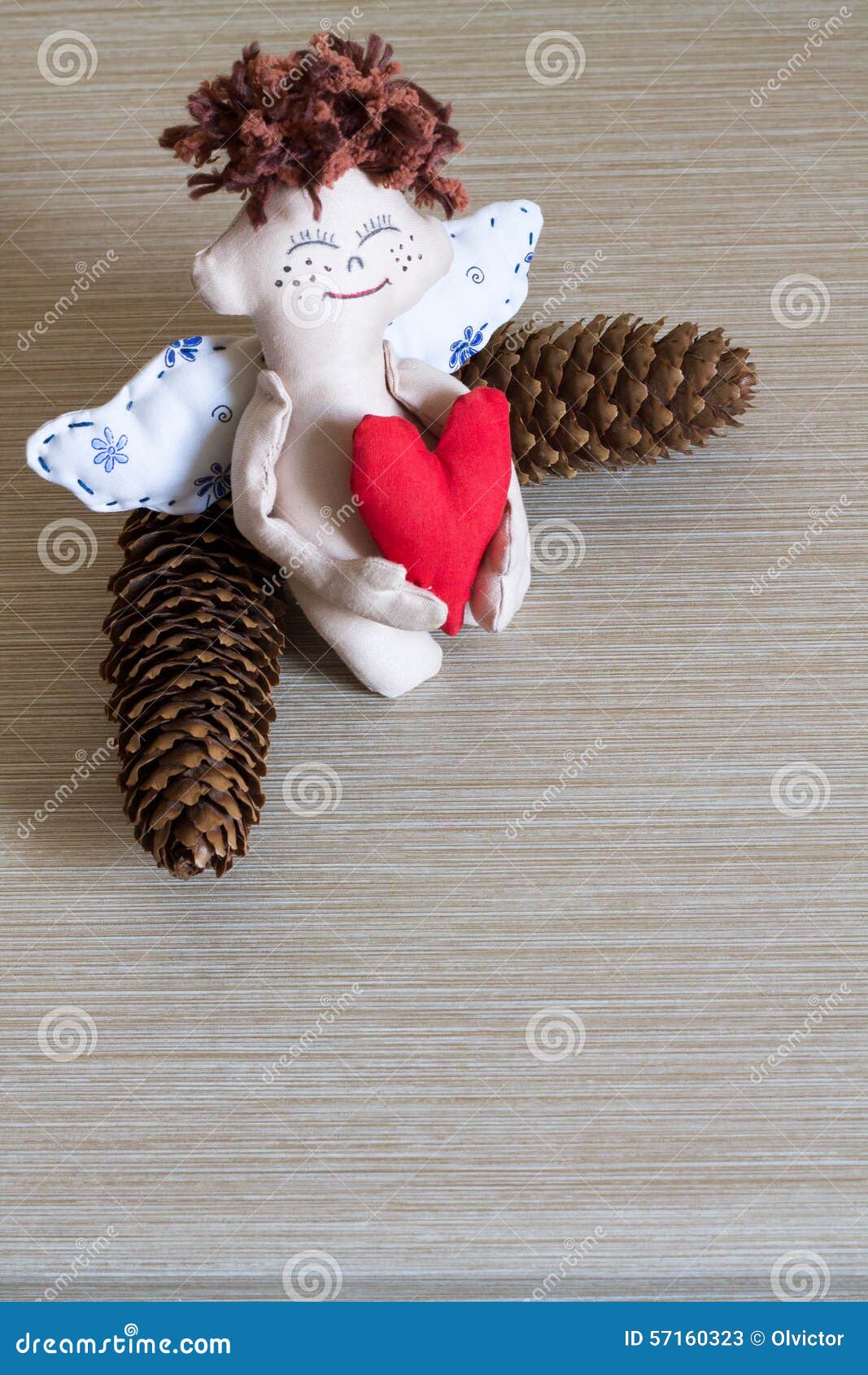 Happy Angel. stock image. Image of love, listening, heart - 57160323