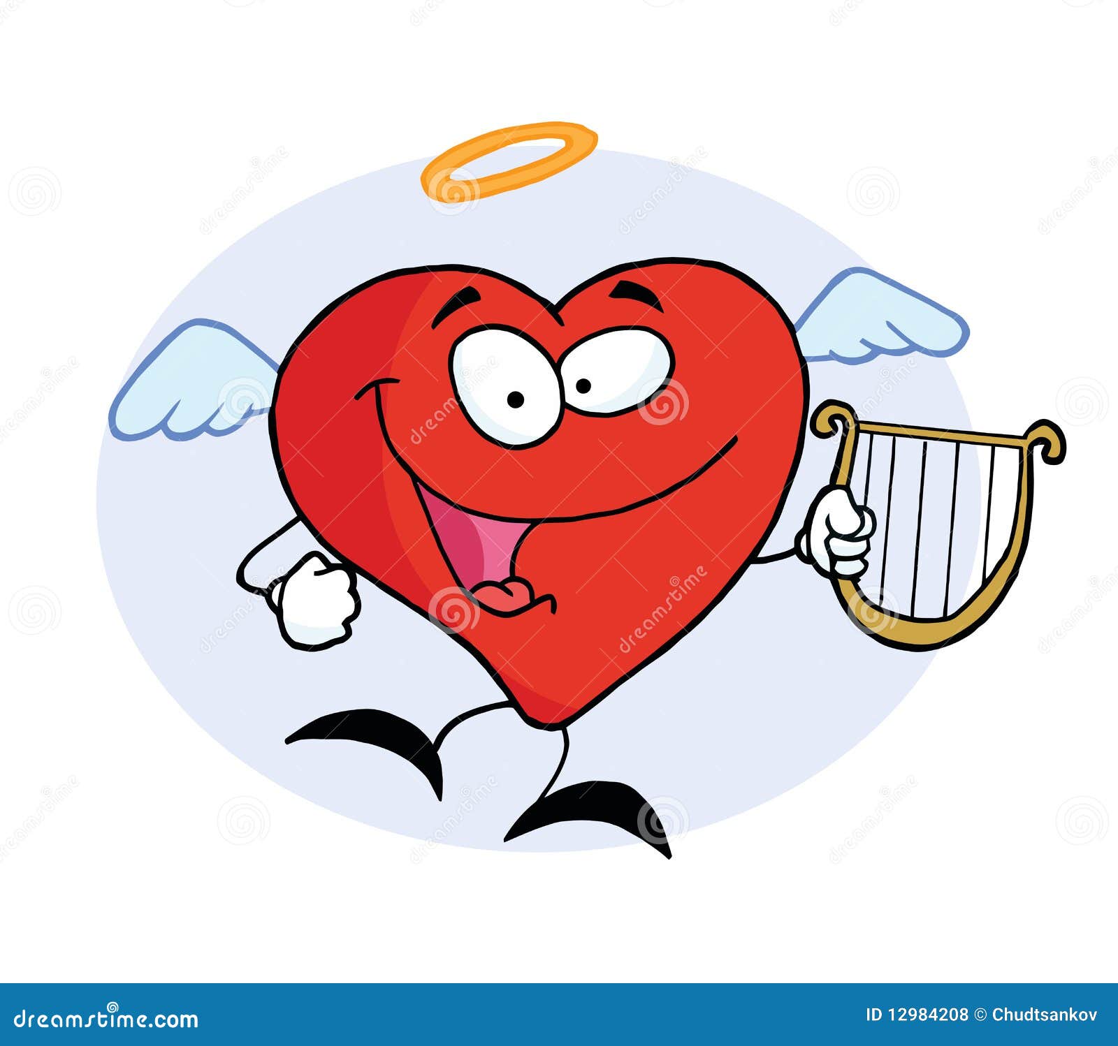 Happy Angel Red Heart Man stock vector. Illustration of character ...
