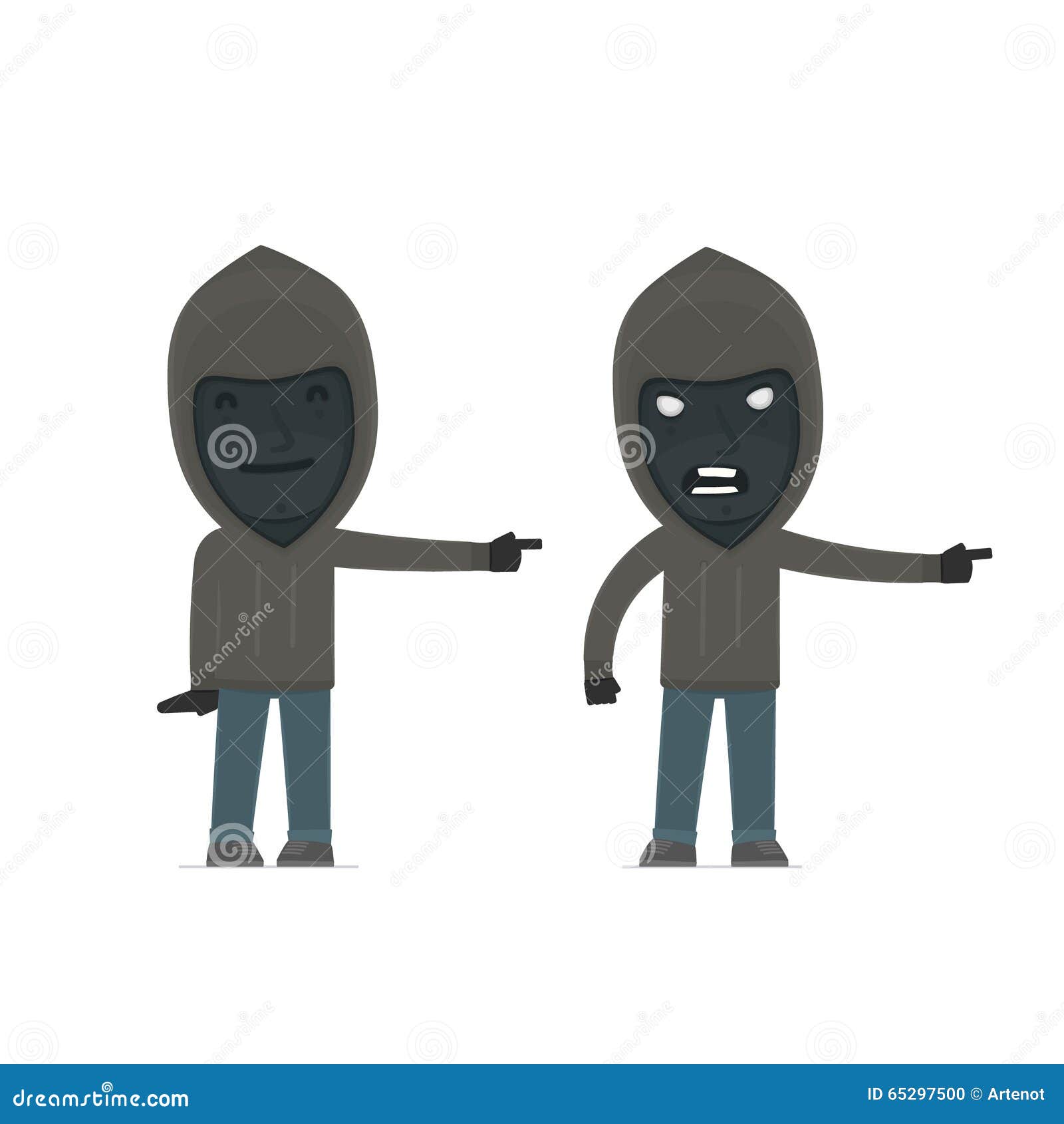 Happy And Angry Character Anonymous Hackers Making Presentation Royalty ...