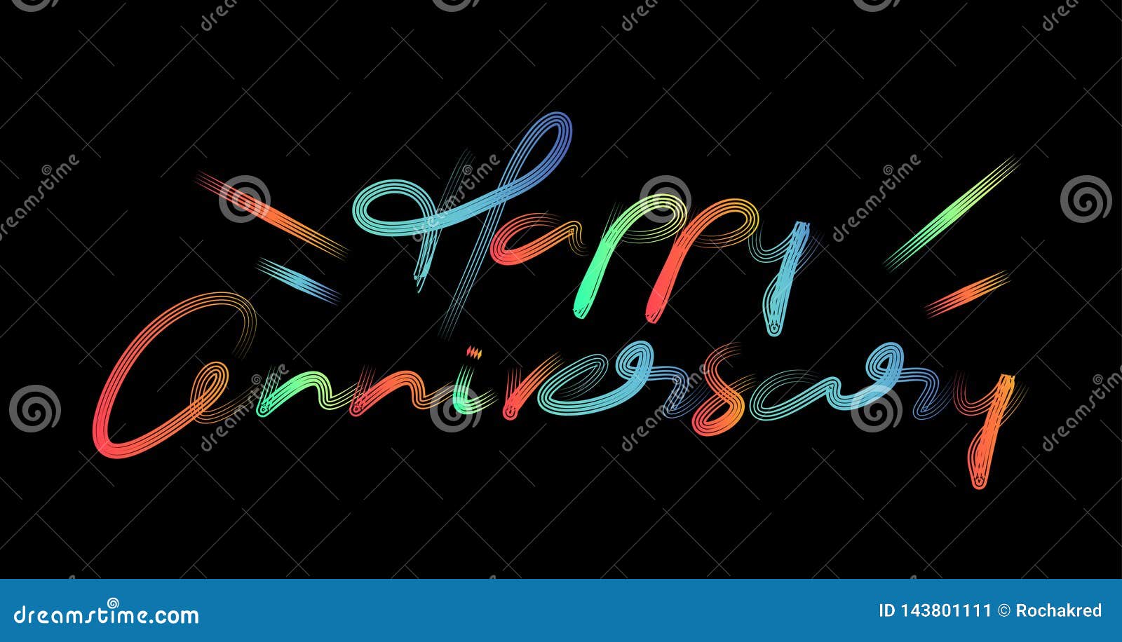 Happy Anniversary Calligraphic Modern Font Style Text Stock Vector ...
