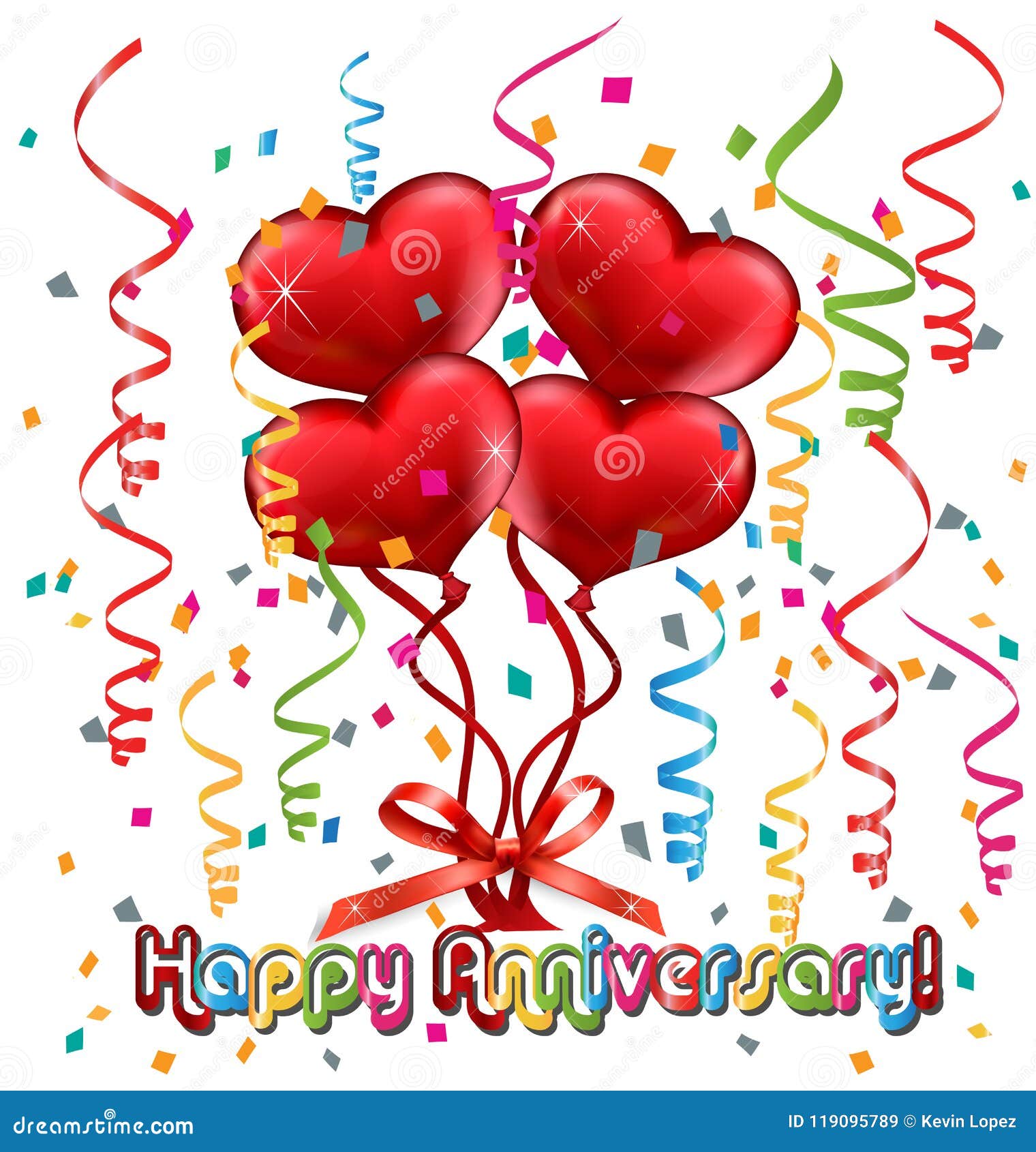 Happy Anniversary Card Vector Stock Vector - Illustration of celebrate ...
