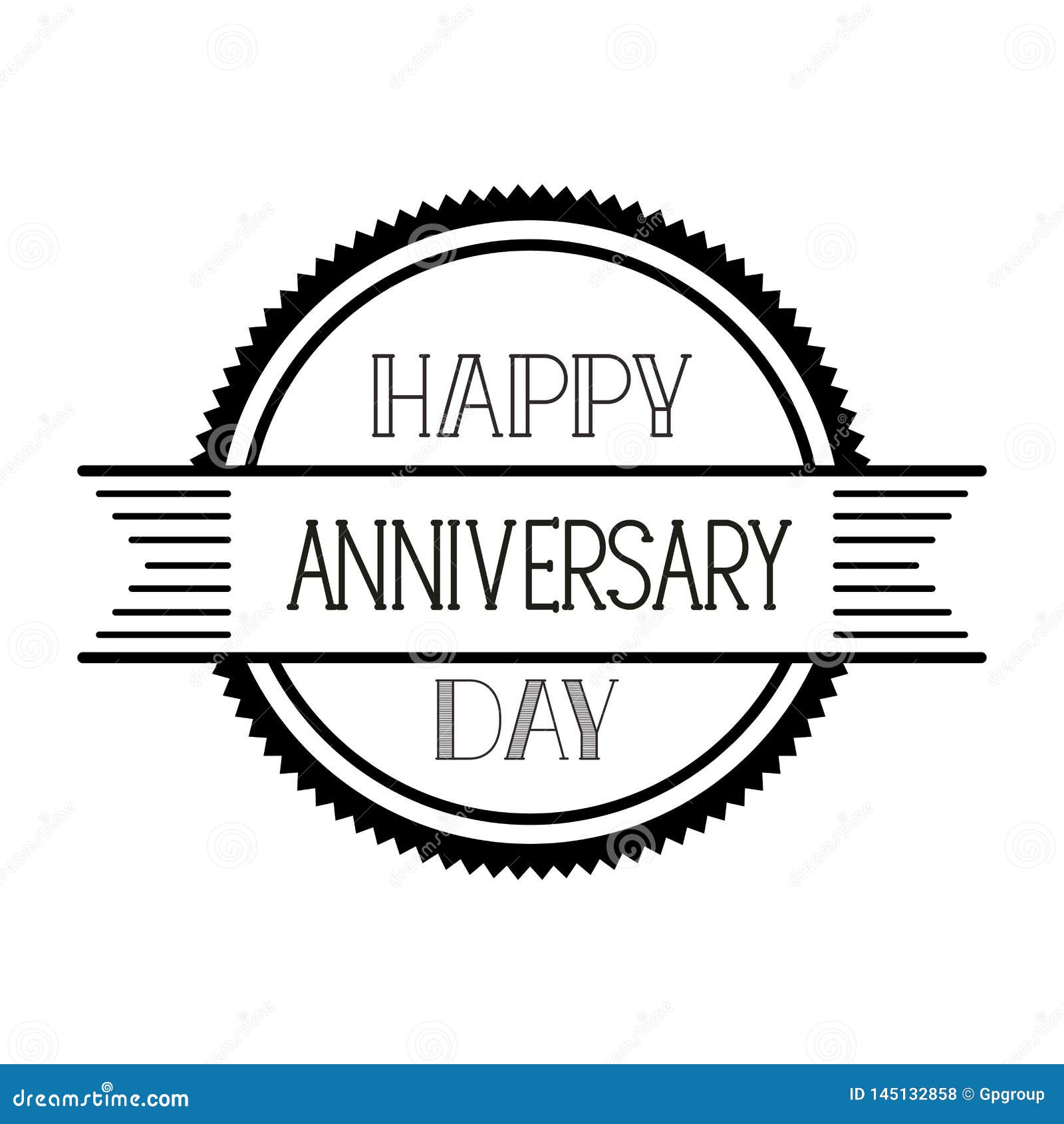 Happy Anniversary Day Isolated Icon Stock Vector - Illustration of ...