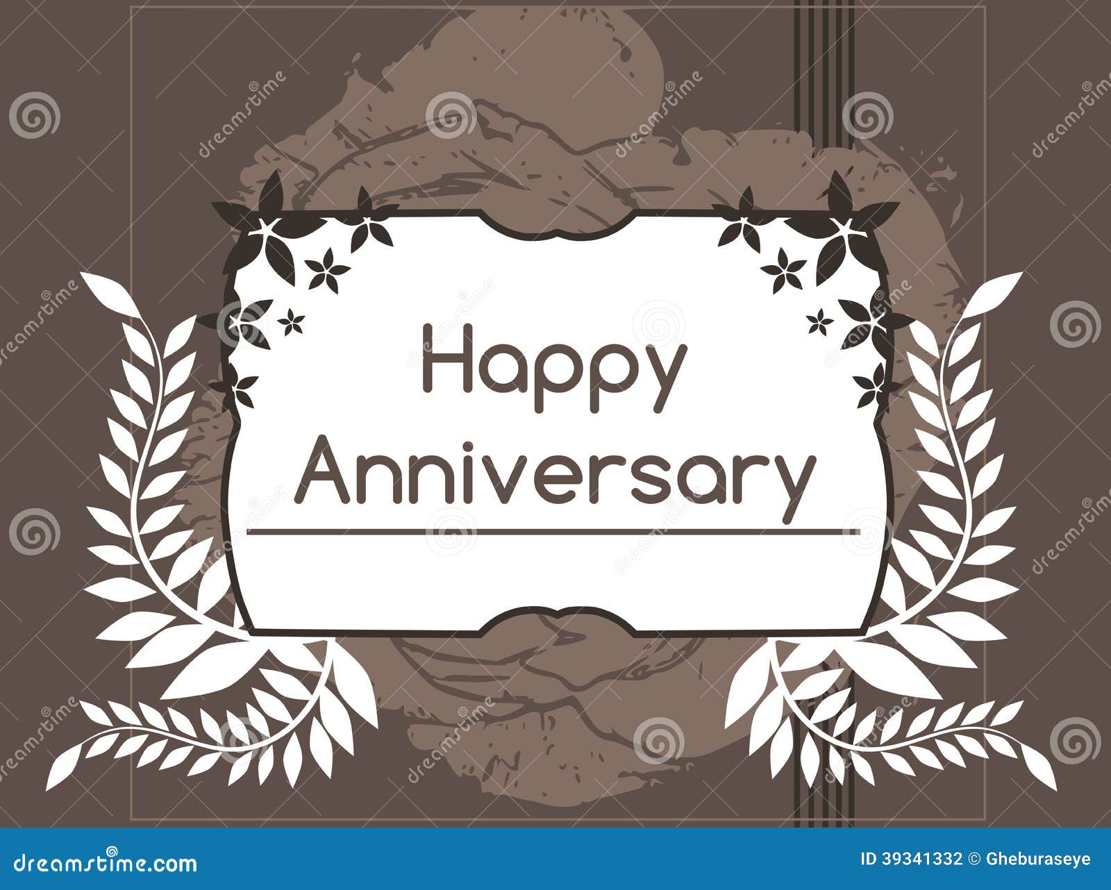 Colorful Happy Anniversary Greeting Card in Green Stock Vector ...