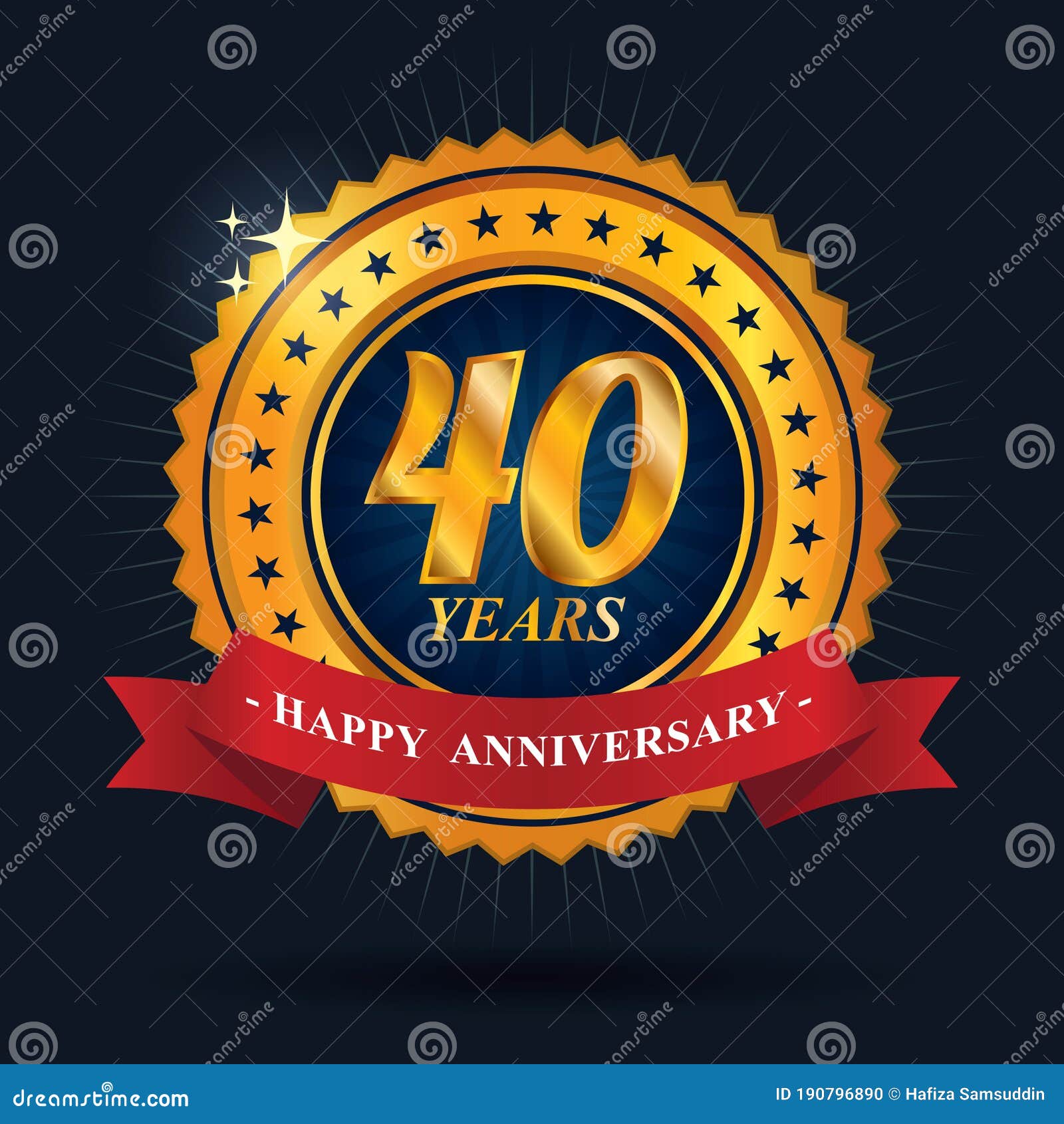 Happy Anniversary Label Design. Vector Illustration Decorative Design ...