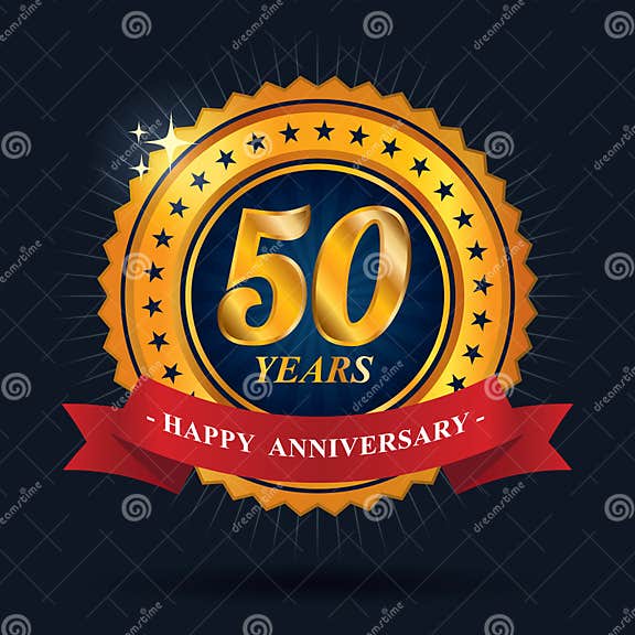 Happy Anniversary Label Design. Vector Illustration Decorative Design ...