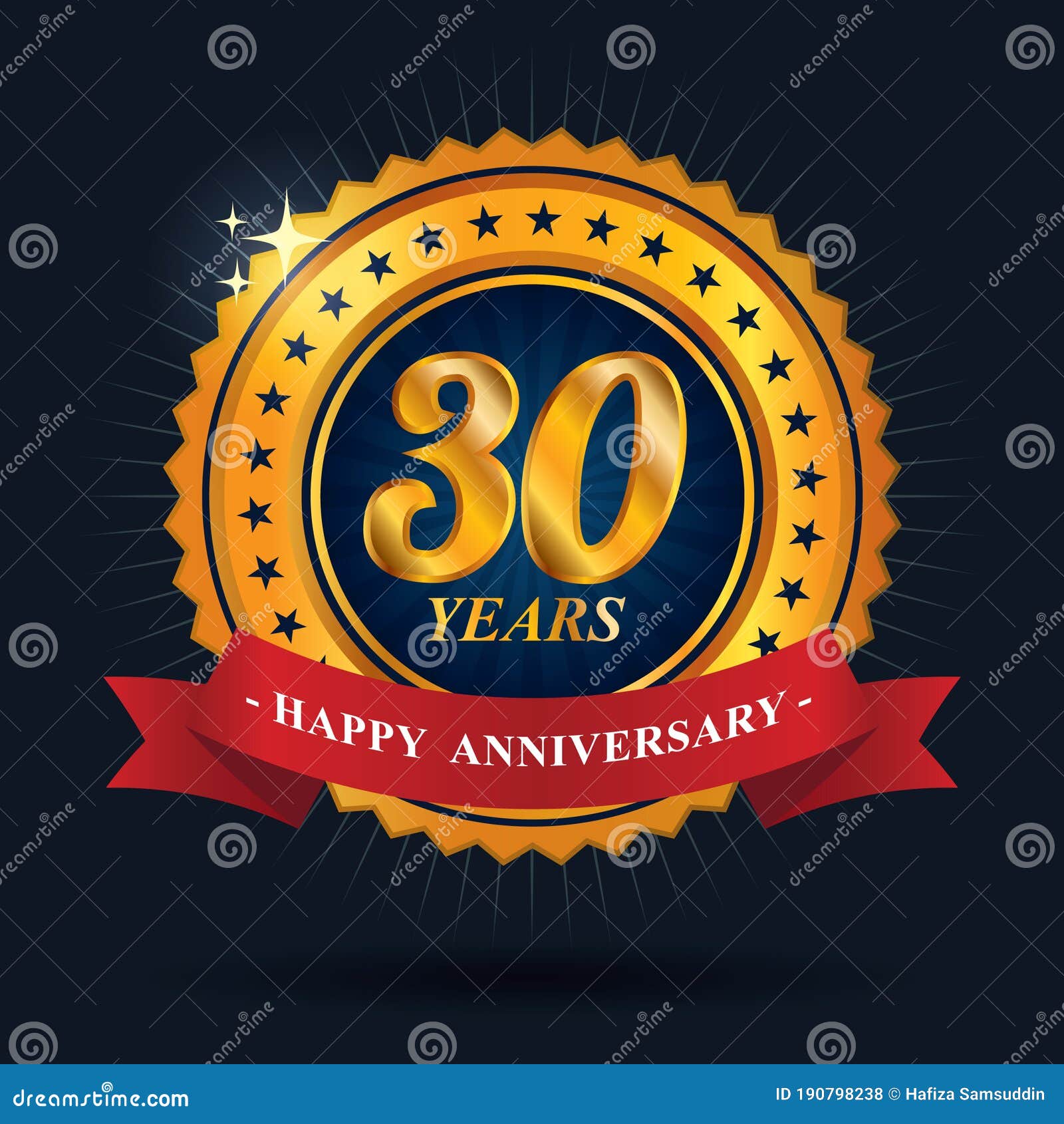 Happy Anniversary Label Design. Vector Illustration Decorative Design ...