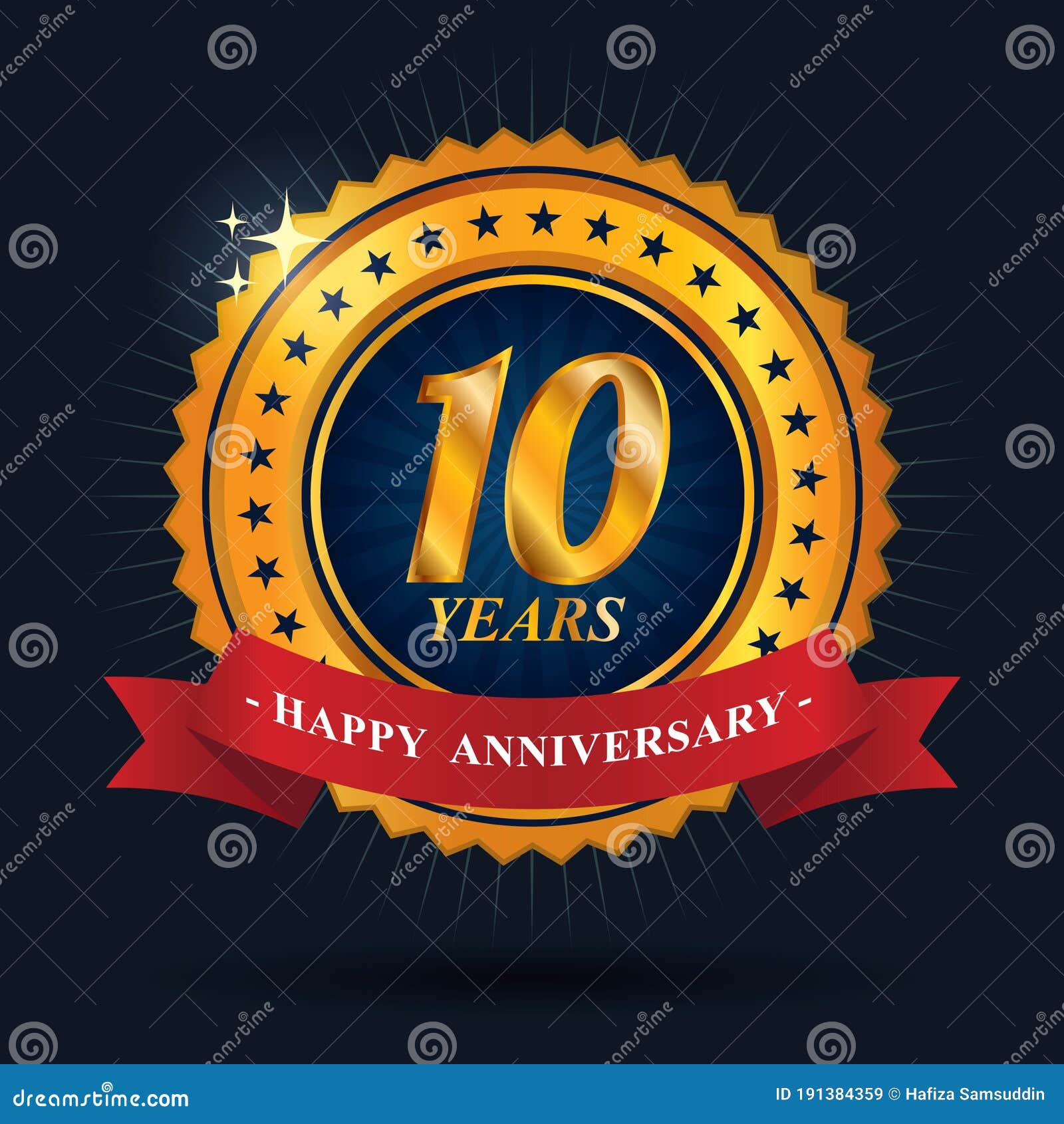 Happy Anniversary Label Design. Vector Illustration Decorative Design ...