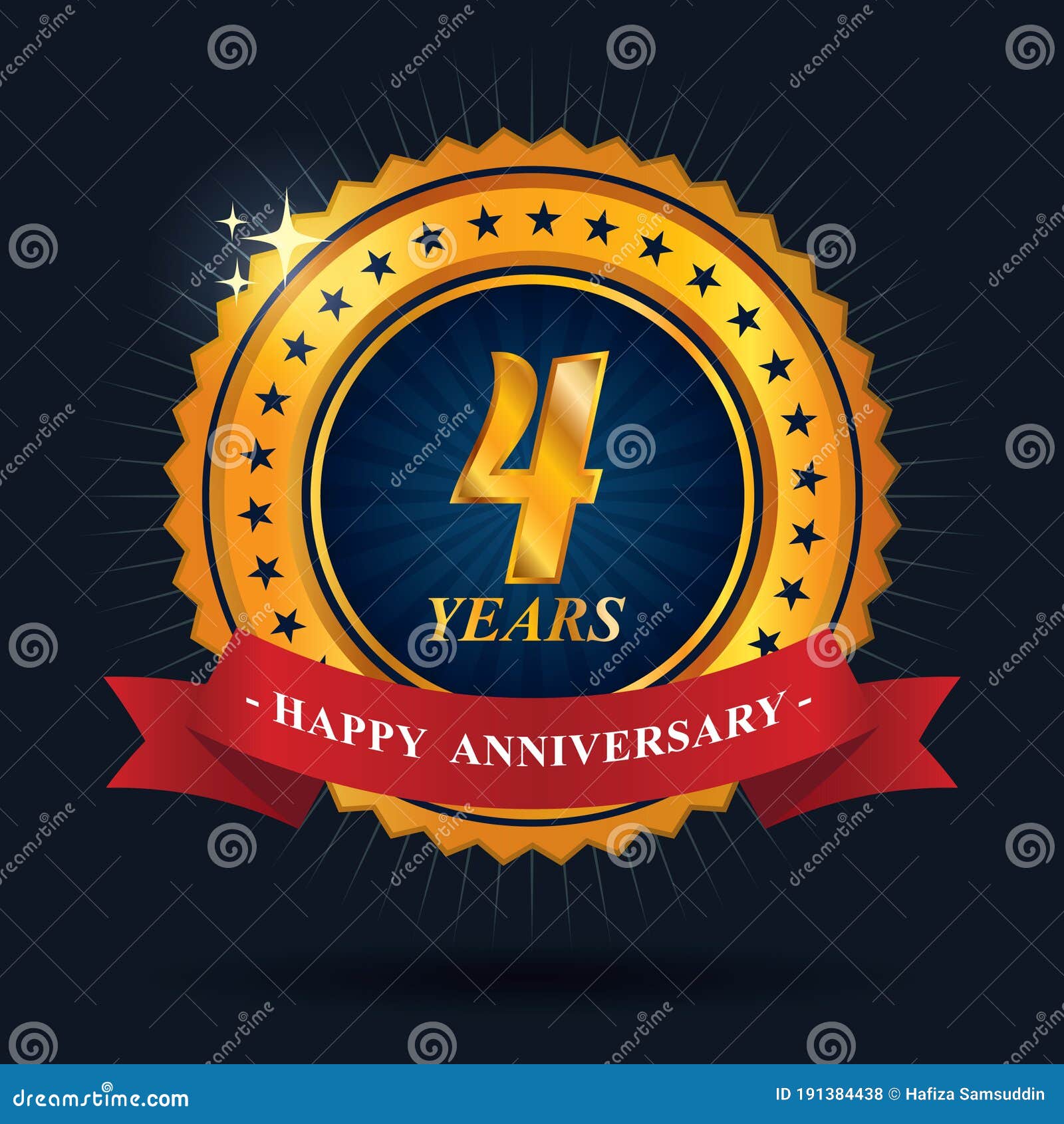 Happy Anniversary Label Design. Vector Illustration Decorative Design ...