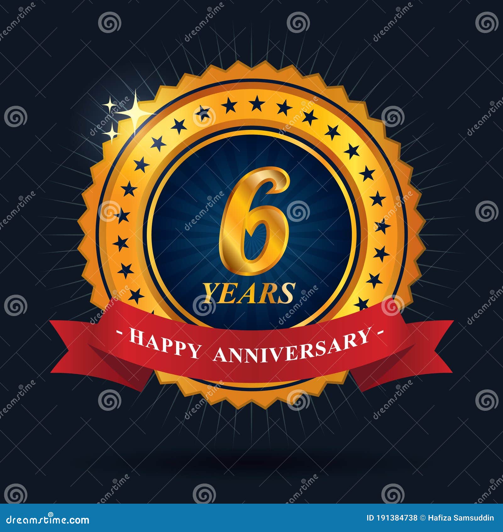 Happy Anniversary Label Design. Vector Illustration Decorative Design ...